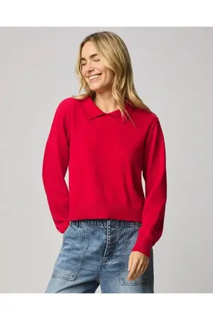 Splendid Phoebe Polo Sweater - Red