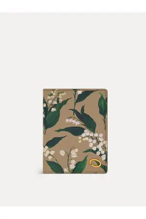 Oscar De La Renta Lily Of The Valleyprinted Passport Cover - Natural