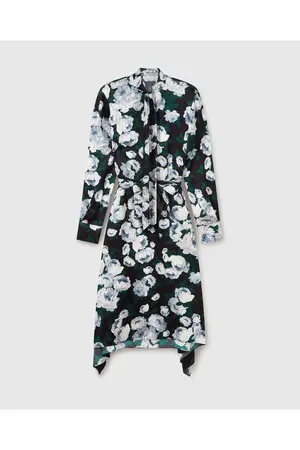 Stella McCartney Floral Long-sleeve Mesh Midi Dress
