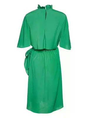 Sandro Ruffle Wrap Midi Dress