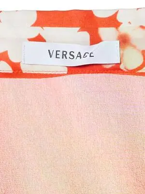 Versace Floral-print Stretch-silk Shirt