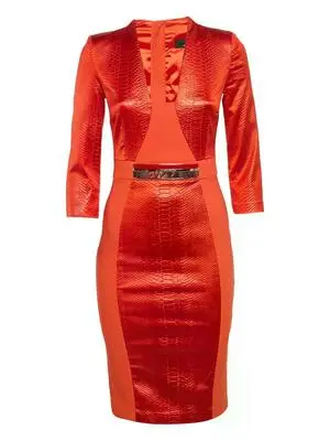 Elisabetta Franchi Snakeskin-effect Midi Dress