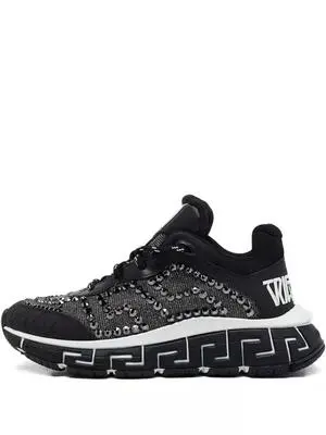 Versace Greca Crystal-embellished Sneakers