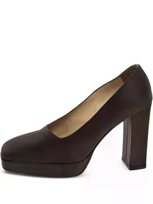 SERGIO ROSSI Square Toe High Block Heel Pumps