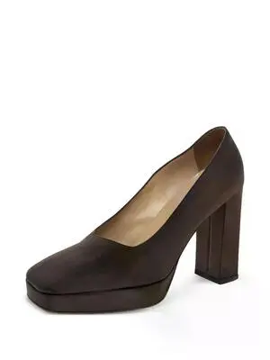 SERGIO ROSSI Square Toe High Block Heel Pumps