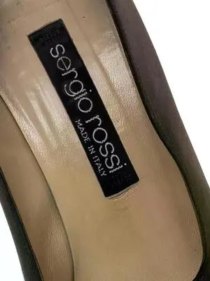 SERGIO ROSSI Square Toe High Block Heel Pumps