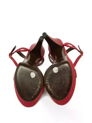 SERGIO ROSSI Satin Platform Buckled High Heel Sandals