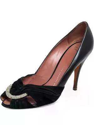 GIUSEPPE ZANOTTI Crystal-embellished Peep-toe Pumps