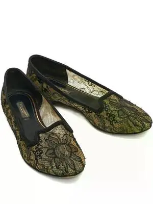 Dolce & Gabbana Lace Smoking Slippers