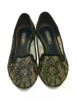 Dolce & Gabbana Lace Smoking Slippers