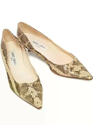 JIMMY CHOO Snakeskin Embossed Leather Shoes
