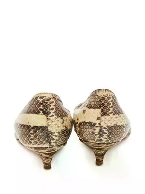 JIMMY CHOO Snakeskin Embossed Leather Shoes