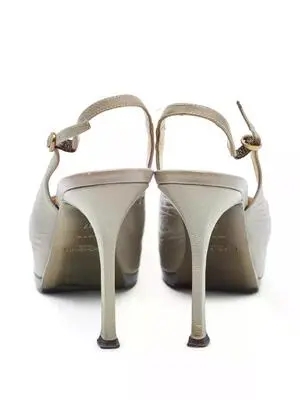 Saint Laurent 100mm Tribtoo Leather Slingback Pumps