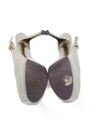 Saint Laurent 100mm Tribtoo Leather Slingback Pumps
