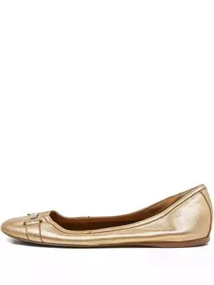 Versace Logo-engraved Buckled Ballet Flats
