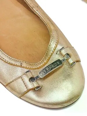 Versace Logo-engraved Buckled Ballet Flats