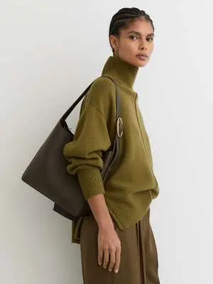 REISS Greta Suede And Leather Tote