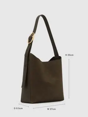REISS Greta Suede And Leather Tote