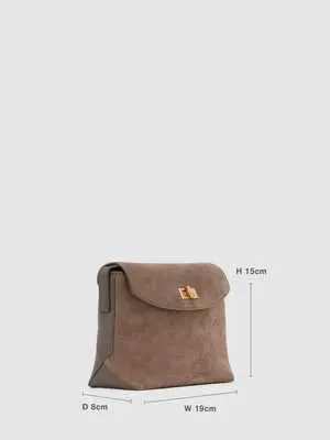 REISS Suede And Leather Crossbody Bag