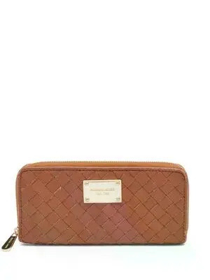 Michael Kors Pre-owned Woven Zip-around Wallet - Brown