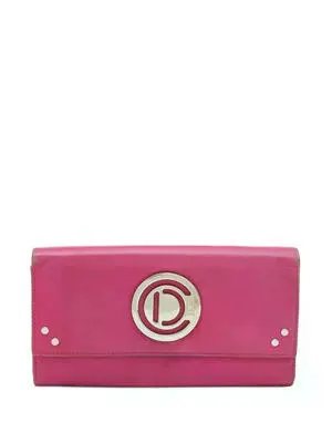 Dior Leather Metal-logo Continental Wallet - Pink