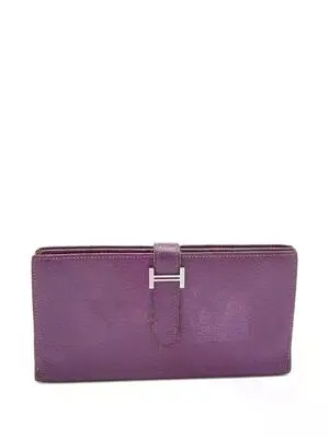 Hermès Bearn Leather Wallet - Purple