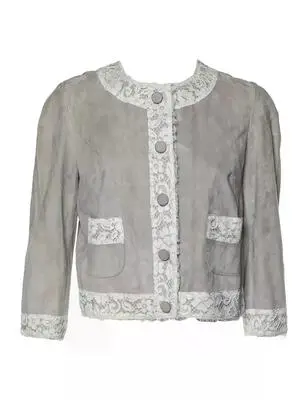 Dolce & Gabbana Lace-trimmed Suede Jacket
