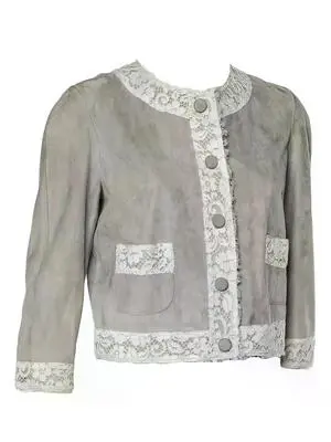 Dolce & Gabbana Lace-trimmed Suede Jacket