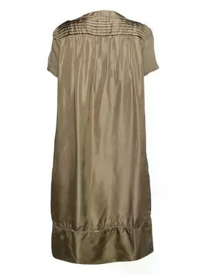 Max Mara Pleated Silk Dress With Bow