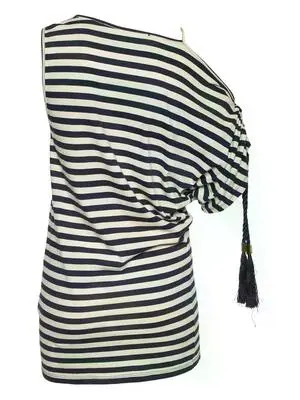 Elisabetta Franchi Striped Asymmetric Top