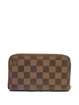 LOUIS VUITTON 2010 Damier Ebene Zip-around Wallet - Brown