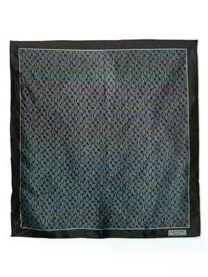 LANVIN Monogram-print Silk Pocket Square