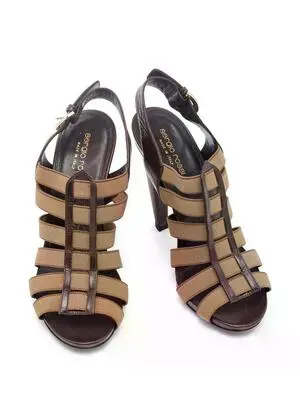 SERGIO ROSSI Leather Slingback Sandals