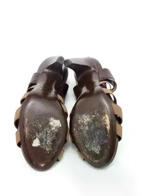 SERGIO ROSSI Leather Slingback Sandals