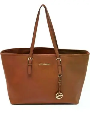 Michael Kors Logo-lettering Leather Tote Bag - Brown