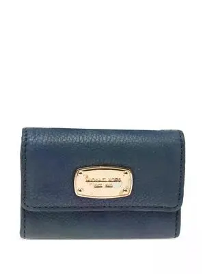 Michael Kors Leather Flap Wallet - Blue
