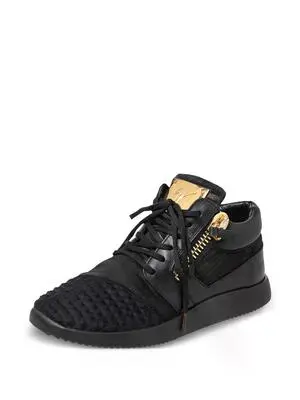 GIUSEPPE ZANOTTI Leather Low-top Sneakers With Gold-tone Hardware