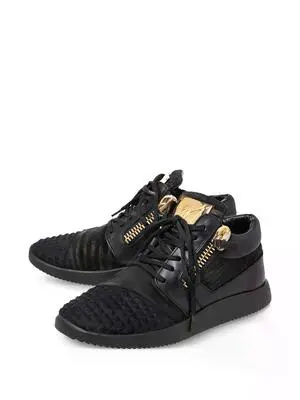 GIUSEPPE ZANOTTI Leather Low-top Sneakers With Gold-tone Hardware