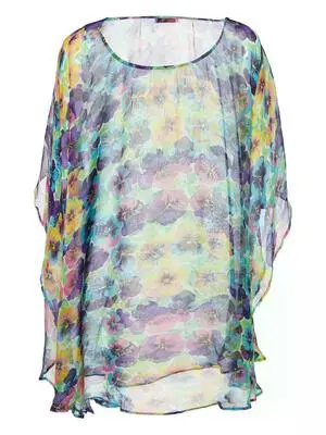 Versace Floral-print Silk Blouse