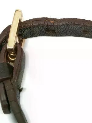 Carolina Herrera Logo-plaque Leather Bracelet
