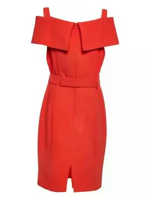 Badgley Mischka Off-shoulder Belted A-line Dress