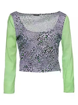 Versace Leopard-print Long-sleeve Top