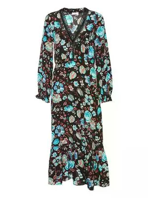 Sandro Floral Silk Midi Dress