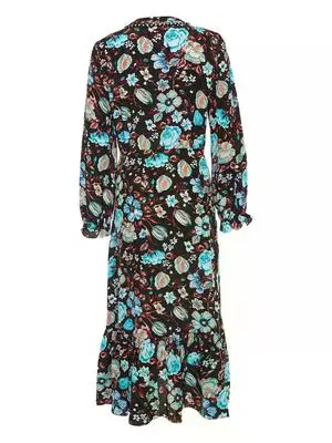 Sandro Floral Silk Midi Dress