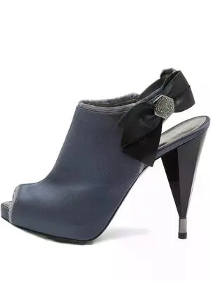 Marc Jacobs Navy Bow Detail Slingback Sandals