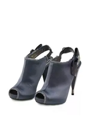 Marc Jacobs Navy Bow Detail Slingback Sandals