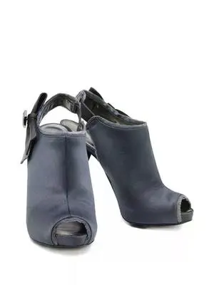 Marc Jacobs Navy Bow Detail Slingback Sandals