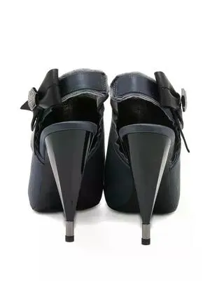 Marc Jacobs Navy Bow Detail Slingback Sandals