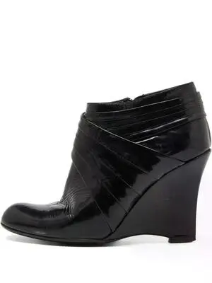 Valentino Garavani Patent Leather Ankle Wedge Boots
