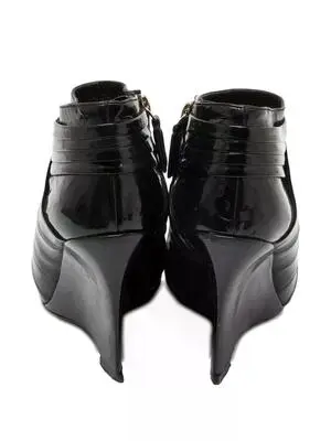 Valentino Garavani Patent Leather Ankle Wedge Boots